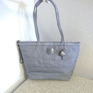 Coach | Bags | Coach Gray Signature Stitched Bag | Poshmark